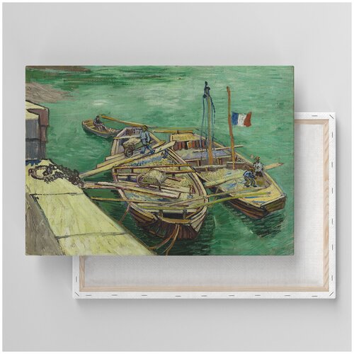 Картина на холсте с подрамником / Van Gogh - Landing Stage with Boats, 1888 / Ван Гог