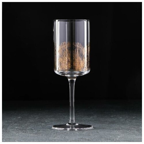 Бокал стеклянный для вина «Золотой лист», 300 мл, 7×19,5 см