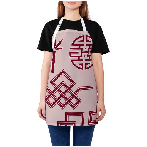 Фартук женский для готовки JoyArty "Японская геометрия", универсальный размер