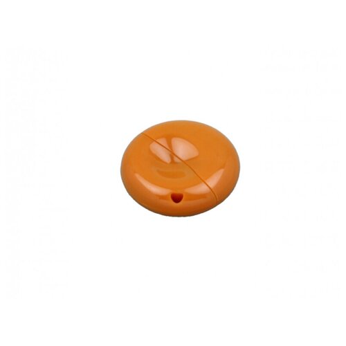 Пластиковая промо флешка круглой формы (32 Гб / GB USB 2.0 Оранжевый/Orange 021-Round Flash driveМодель 204)