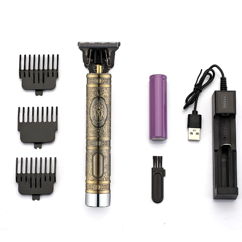 Беспроводной электрический триммер для стрижки / Портативный триммер для стрижки бороды, усов, волос / Машинка для стрижки с насадками