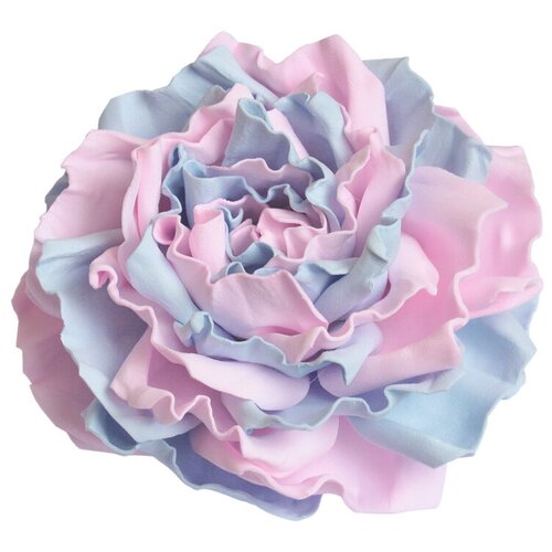 Брошь заколка цветок большая роза арт180823м серо-розовая