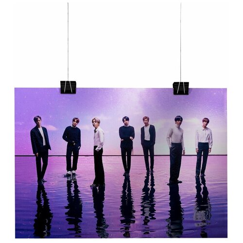 Плакат "BTS" / Формат А3+ (33х48 см) / Постер интерьерный / Без рамы / Без рамы
