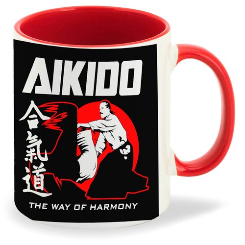 Кружка розовая CoolPodarok Aikido (Айкидо)