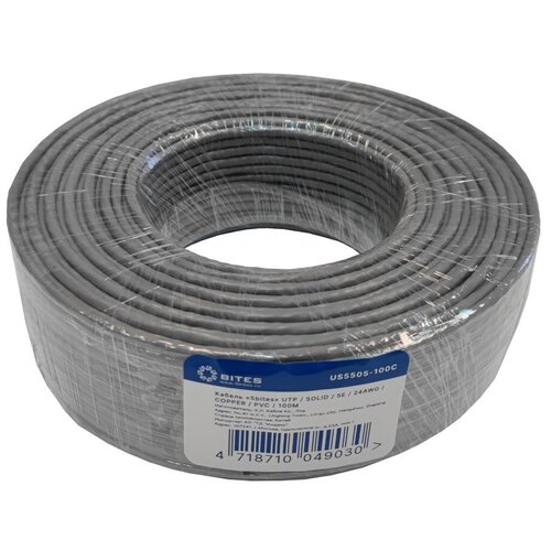 Сетевой кабель 5bites UTP Solid cat.5E 24AWG PVC 100m Copper US5505-100C