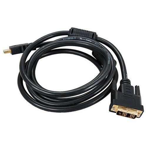 Кабель HDMI - DVI-D, М/19М, 3 м, фер, поз. р, Rexant, чер, 17-6305