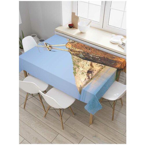 Скатерть прямоугольная JoyArty на кухонный стол "Старинный корабль" из оксфорда, 180x145 см