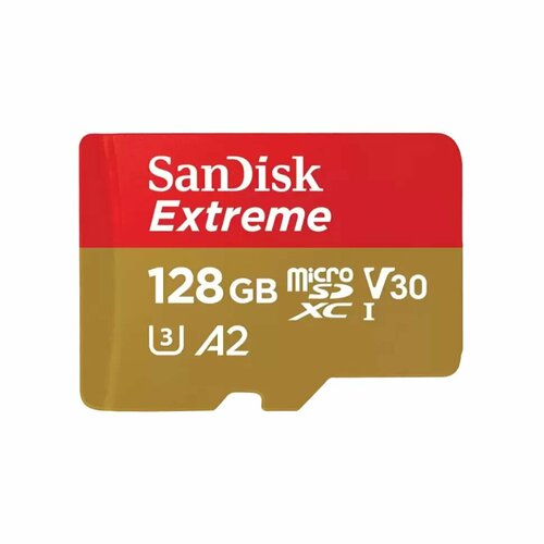 Карта памяти SanDisk Extreme microSDXC 128 ГБ Class 10 V30 A2 U3 SDSQXA1-128G-GN6MN