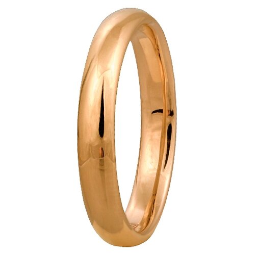 Кольцо обручальное Юверос, красное золото, 585 проба, размер 15, белый