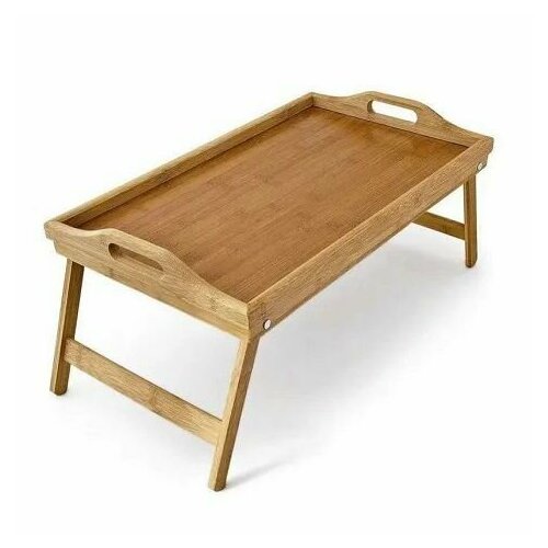 Раскладной деревянный столик-поднос на ножках для завтрака в постель