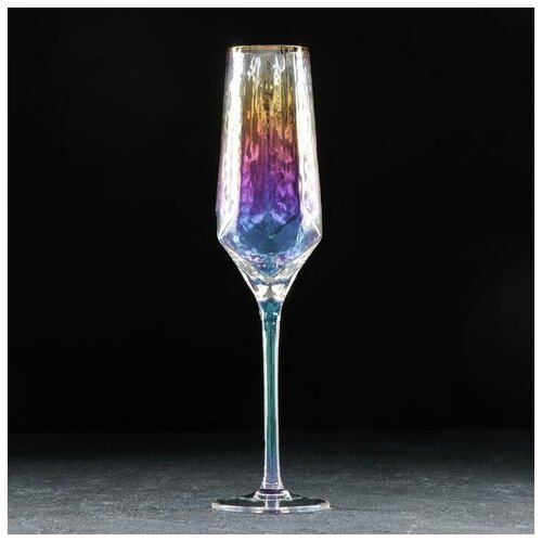 Бокал для шампанского Magistro "Дарио", 180 мл, 5х27,5 см, цвет перламутр (1 шт.)