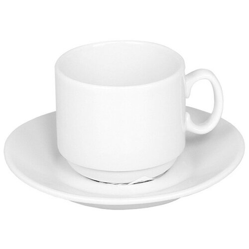 Кофейная пара Добруш Мокко фарфоровая белая чашка 100 мл/блюдце (артикул производителя 6С1627Ф34) 661545