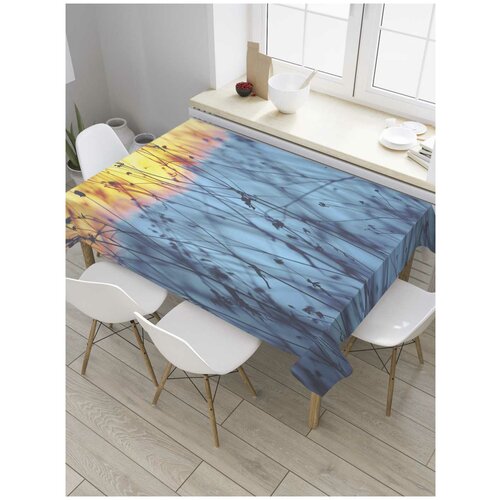 Скатерть прямоугольная JoyArty на кухонный стол "Туманный рассвет" из оксфорда, 180x145 см
