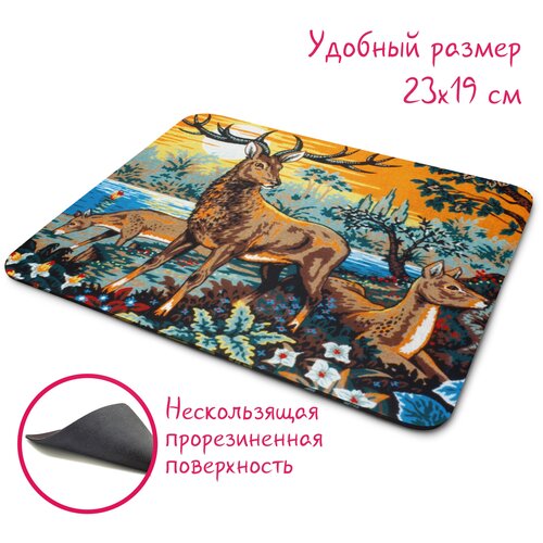 Большой игровой компьютерный коврик для мыши с рисунком ковер СССР олени