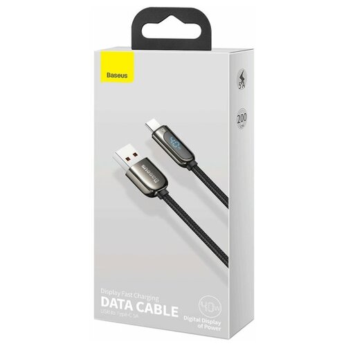 Кабель Baseus Display Fast Charging Data Cable USB to Type-C 5A 2m Black (CATSK-A01)