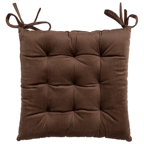 Подушка на стул DeNASTIA 40х40см велюр, цвет коричневый