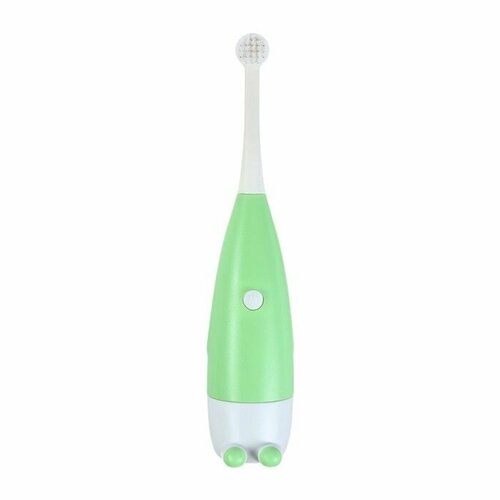 Детская электрическая зубная щетка, вибрационная, 30000 дв/мин, 2 насадки, цвет зеленый