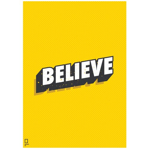 Мотивационный интерьерный постер мотиватор "Believe" размера 60х90см 600*900 мм без рамы в тубусе