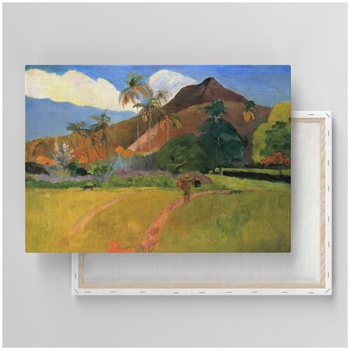 Картина на холсте с подрамником / Paul Gauguin / Гоген Поль - Горы на Таити