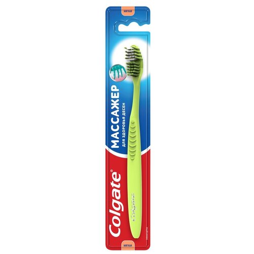 Зубная щетка Colgate Массажер для здоровья десен, мягкая, зеленый
