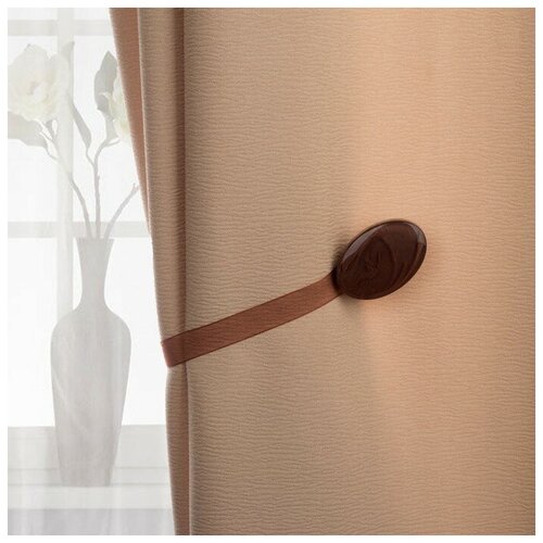 Арт Узор Подхват для штор, 5 × 3,5 см, цвет коричневый