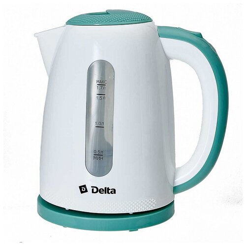 Чайник DELTA DL-1106, белый/мятный
