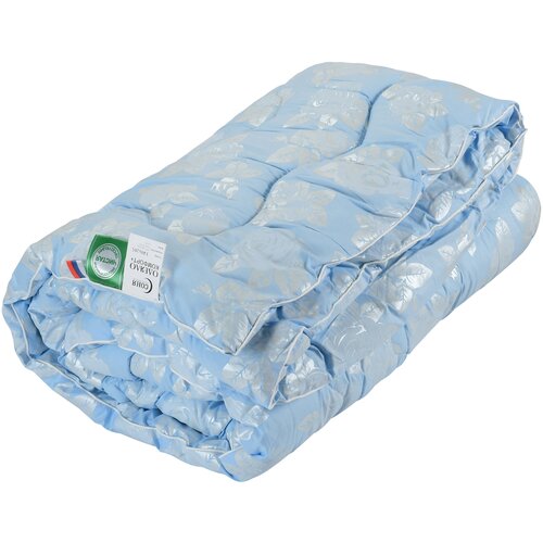 Одеяло Соня Текстильная Фабрика Лебяжий пух комфорт + зимнее, 172 х 205 см, голубой/серебристый