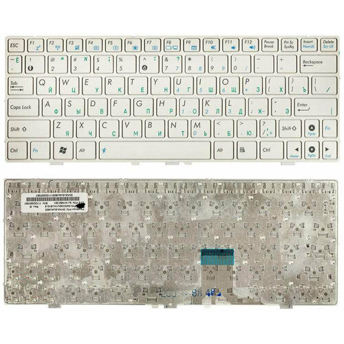 Клавиатура для нетбука Asus NSK-UDC01, русская, белая с белой рамкой