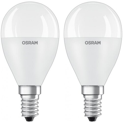Светодиодная лампа Osram LED Star Classic 8W эквивалент 75W 3000K 806Лм E14 шар (комплект из 2 шт.)