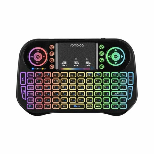 Мини-клавиатура Rombica Air Touch RGB, беспроводная, для ТВ и ПК , USB, touch , чёрная (комплект из 2 шт)
