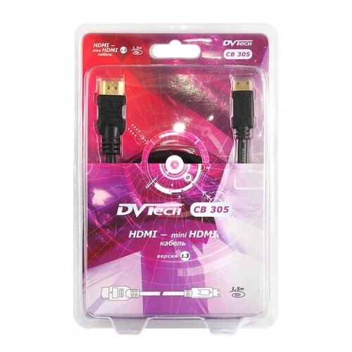 Кабель HDMI mini HDMI v1.3, 1.5м DVTech CB305