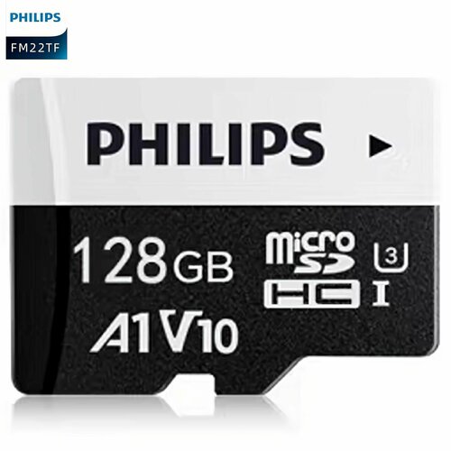 Карта памяти, Philips, 128 ГБ, скорость чтения 100 МБ, хорошая производительность, качество, высокая надежность и совместимость (1 шт.)