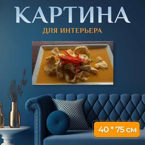 Картина на холсте "Еда, блюдо, тарелка" на подрамнике 75х40 см. для интерьера