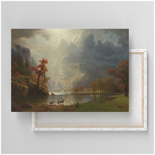 Картина на холсте с подрамником / Albert Bierstadt / Альберт Бирштадт - Утро в Сьерра-Невада