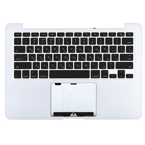 Клавиатура (топ-панель) для ноутбука Apple MacBook Pro A1425 черная с серебристым топкейсом