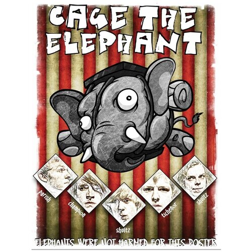 Плакат, постер на бумаге Cage the Elephant/Кейдж зе Элефант. Размер 42 х 60 см