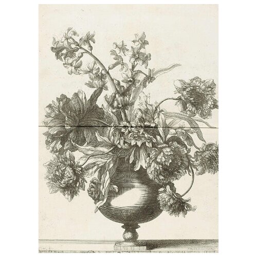 Репродукция на холсте Ваза для цветов №2 Жан-Батист Моннуайе 30см. x 42см.