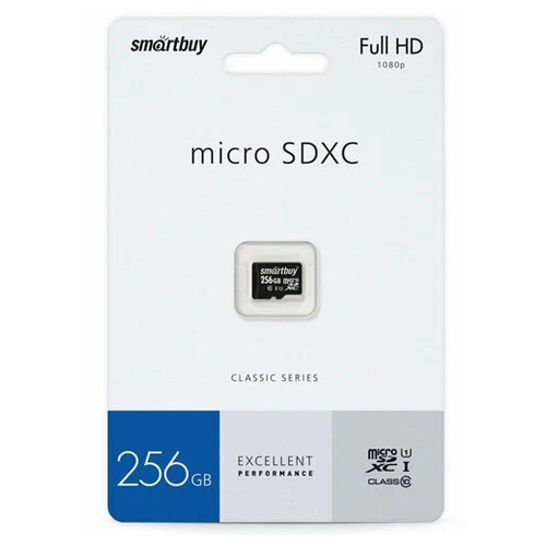 Micro SD Smartbuy 256GB Class10 microSDXC (SB256GBSDCL10-01) + SD adapter