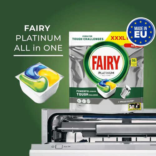 Капсулы для посудомоечных машин Fairy Platinum All in One лимон 96 шт.