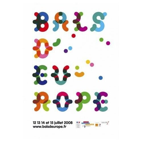Плакат, постер на бумаге Bals d Europe-Балы Европы. Размер 42 х 60 см