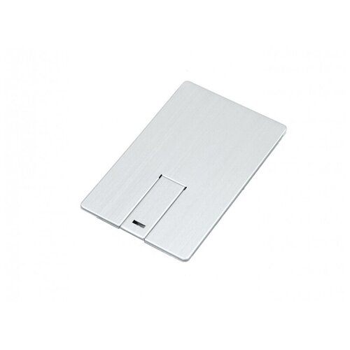 Раскладная металлическая флешка визитка кредитка для нанесения логотипа (64 Гб / GB USB 2.0 Серебро/Silver MetallCard2 apexto U504E кредитная карта)