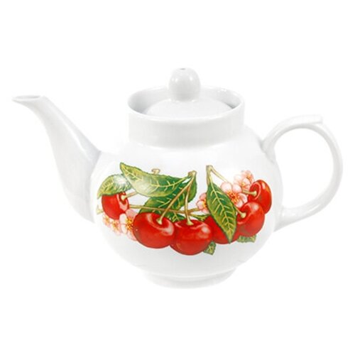 Чайник заварочный фарфоровый «Вишня» 700мл, форма «Рубин» (Россия)