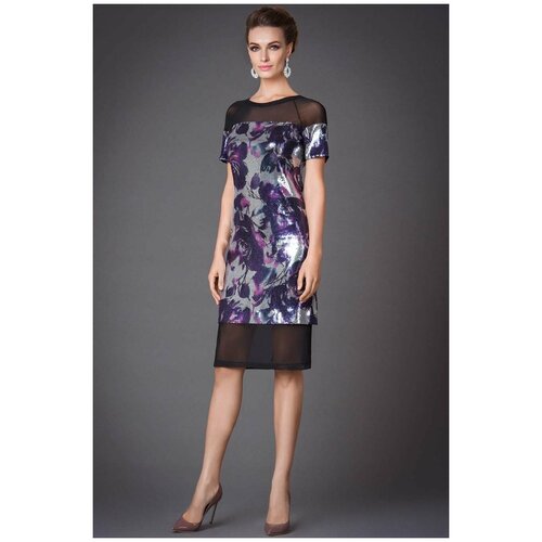 Платье Арт-Деко, размер 44, фиолетовый