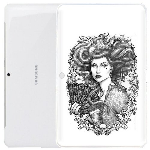 Чехол задняя-панель-накладка-бампер MyPads медуза черно белый для Samsung Galaxy Tab 2 10.1 P5100/P5110 противоударный