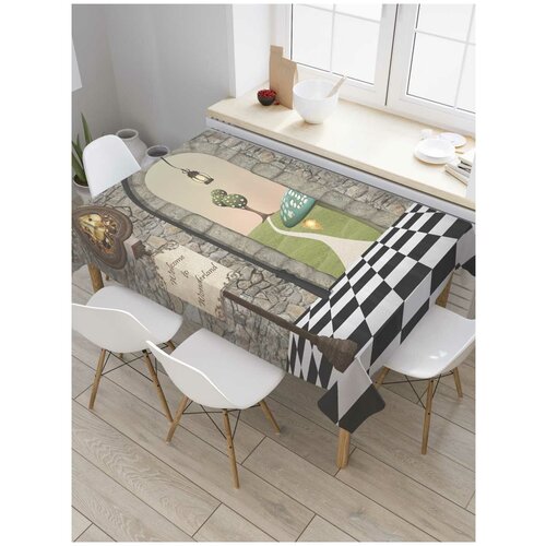 Скатерть прямоугольная JoyArty на кухонный стол "Тонкая тропа к дому" из оксфорда, 120x145 см