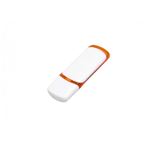 Промо флешка пластиковая с цветными вставками (4 Гб / GB USB 2.0 Оранжевый/Orange 003)