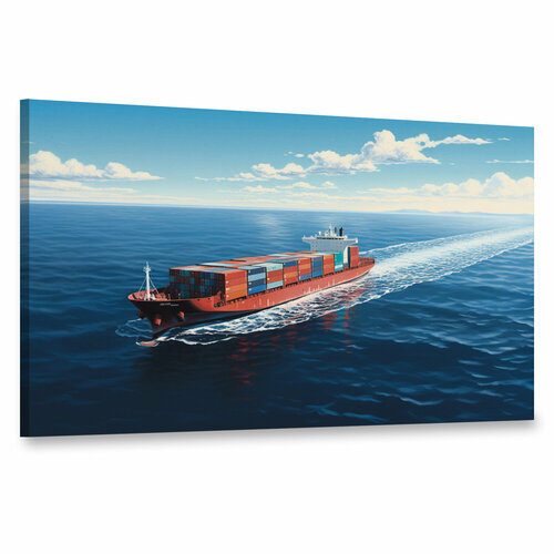 Интерьерная картина 100х60 "Корабль в тихом океане"