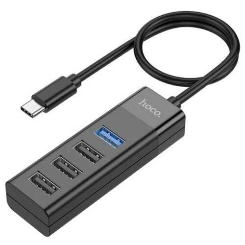 Переходник разветвитель (adapter) Hoco HB25 Easy Mix, Type-C - 1*USB3.0 + 3*USB2.0, черный 6931474762429