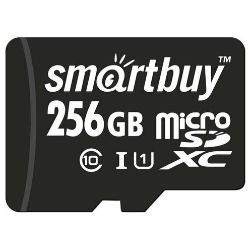 Карта памяти SmartBuy microSDXC 256GB Cl.10 UHS-I U1 , чтение: 80 MB/s,+ адаптер на SD