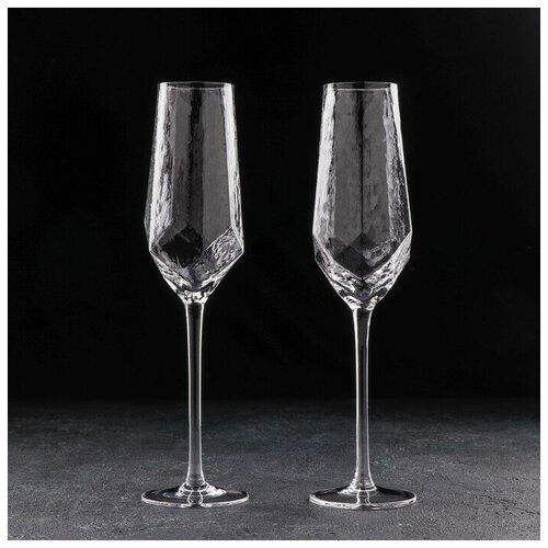 Набор бокалов для шампанского Magistro "Дарио", 180 мл, 7х20 см, 2 шт, цвет прозрачный